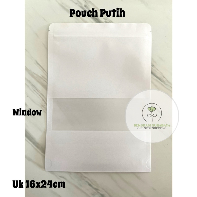 Jual Standing Pouch Window Putih / SiLver 14x20 16x24 dengan ziplock ...