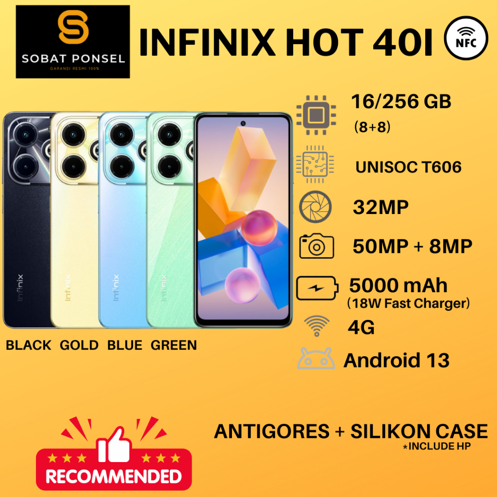 Jual INFINIX HOT 40i (8GB)+8GB/256GB GARANSI RESMI INFINIX | Shopee ...