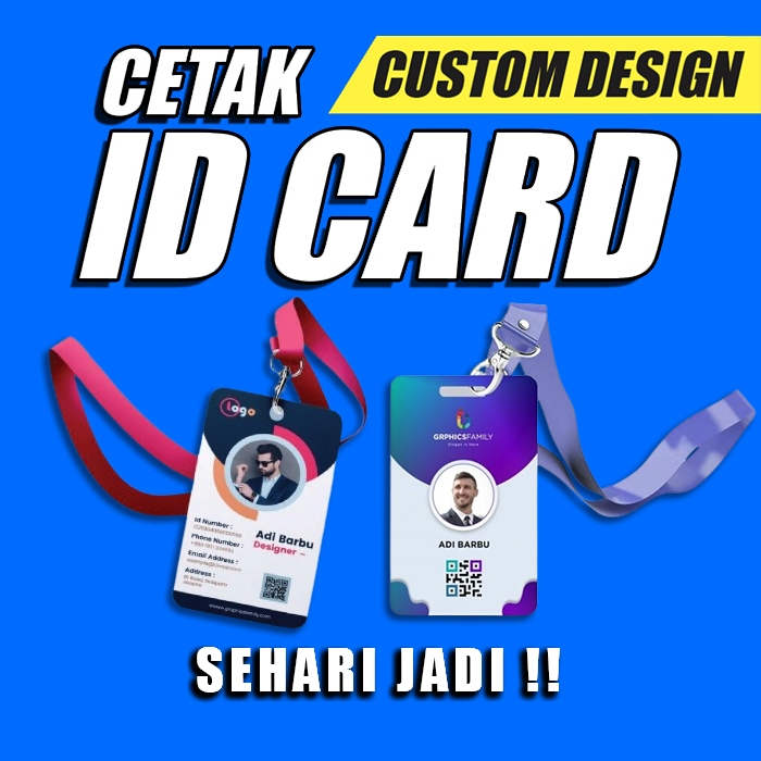 Jual Cetak ID Card Murah Bisa Custom Satuan Sehari Jadi Tanpa Minimal ...