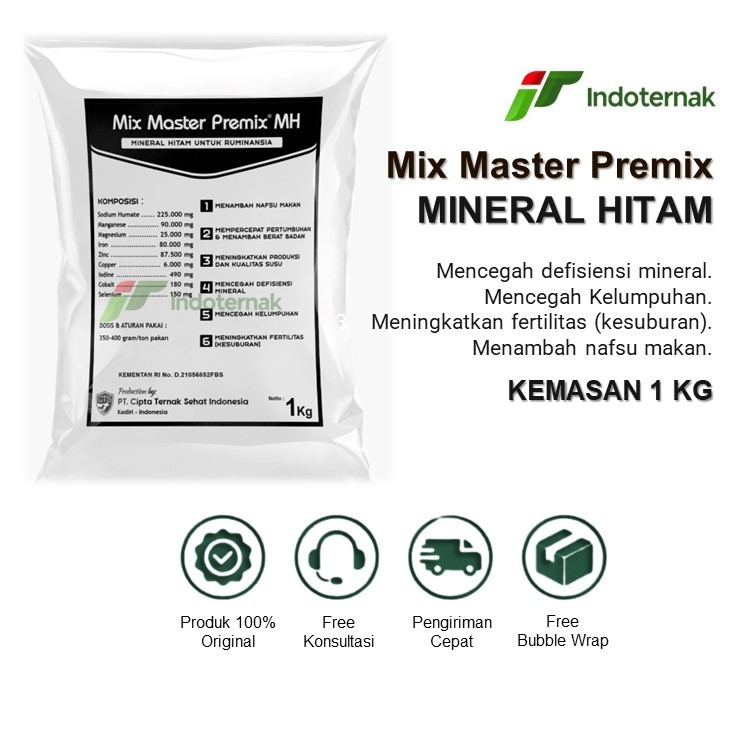 Jual MIX MASTER MH - Mineral Hitam Untuk Hewan Ternak Sapi Kambing ...