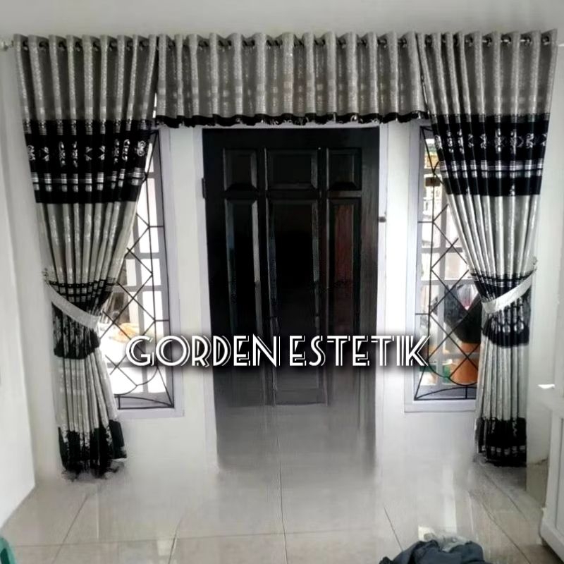Jual Gorden Jendela Satu Set Lengkap Dengan Poni Atas Pintu Hordeng ...