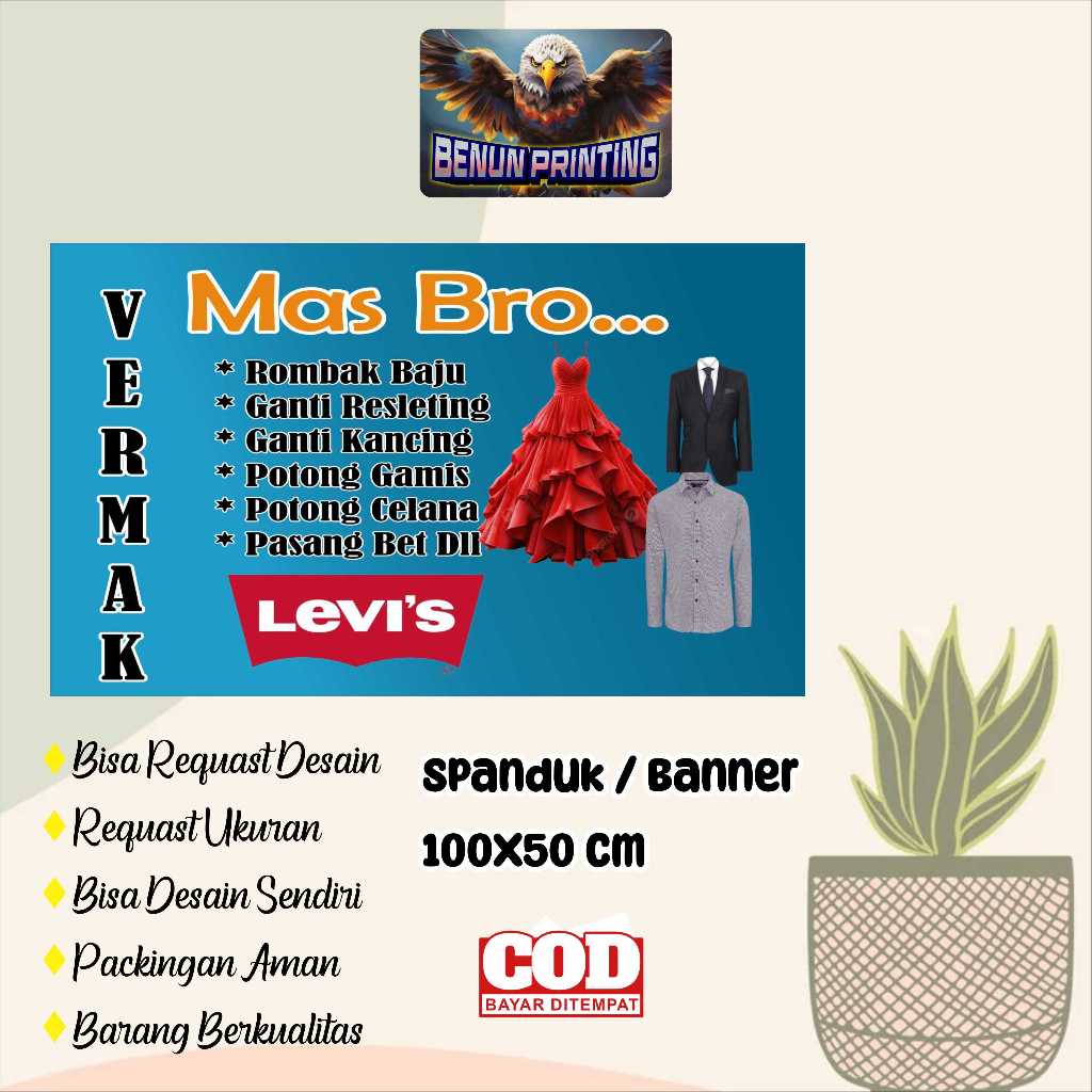 Jual SPANDUK BANNER VERMAK 100X50 CM BISA REQUEST DESAIN | Shopee Indonesia