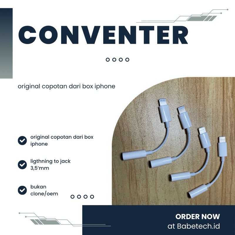 Jual conventer lightning to jack audio 3.5mm copotan | Shopee Indonesia