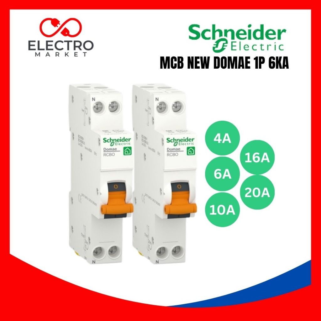 Jual Schneider MCB New Domae 1P 6kA (4A 6A 10A 16A 20A) Ampere | Shopee Indonesia