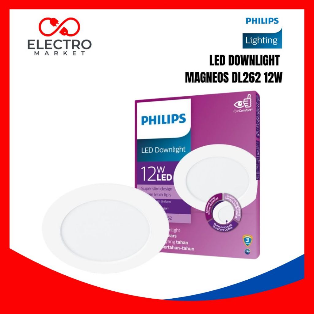 Jual Lampu Philips Slim Downlight DL262 Magneos D150 12W 6500K Putih | Shopee Indonesia