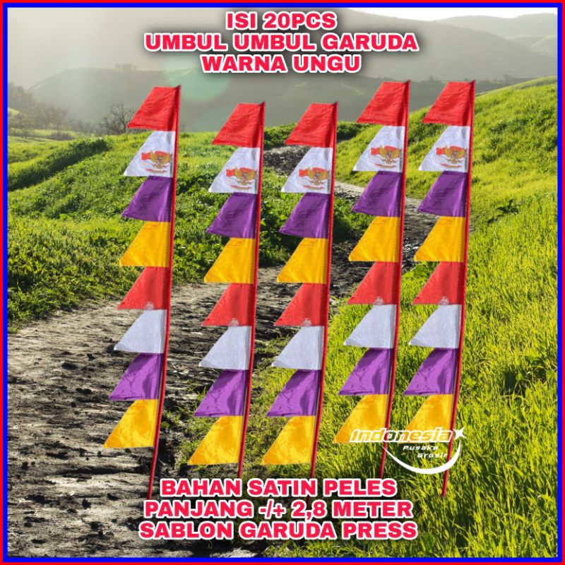 Jual BENDERA UMBUL UMBUL GARUDA WARNA UNGU ISI 20 PCS / 1 KODI | Shopee Indonesia
