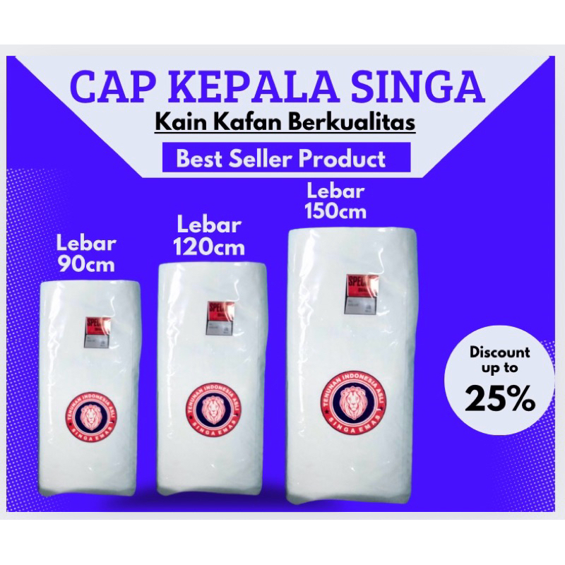 Jual KAIN KAFAN ROLL 50 METER CAP KEPALA SINGA | Shopee Indonesia