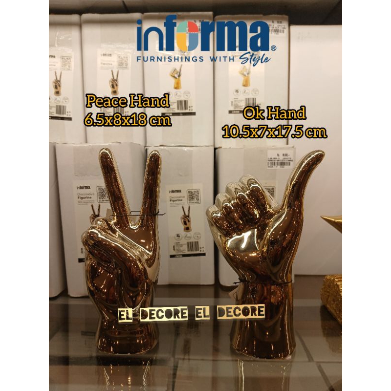 Jual Informa figurine keramik pajangan meja gold ok hand | Shopee Indonesia