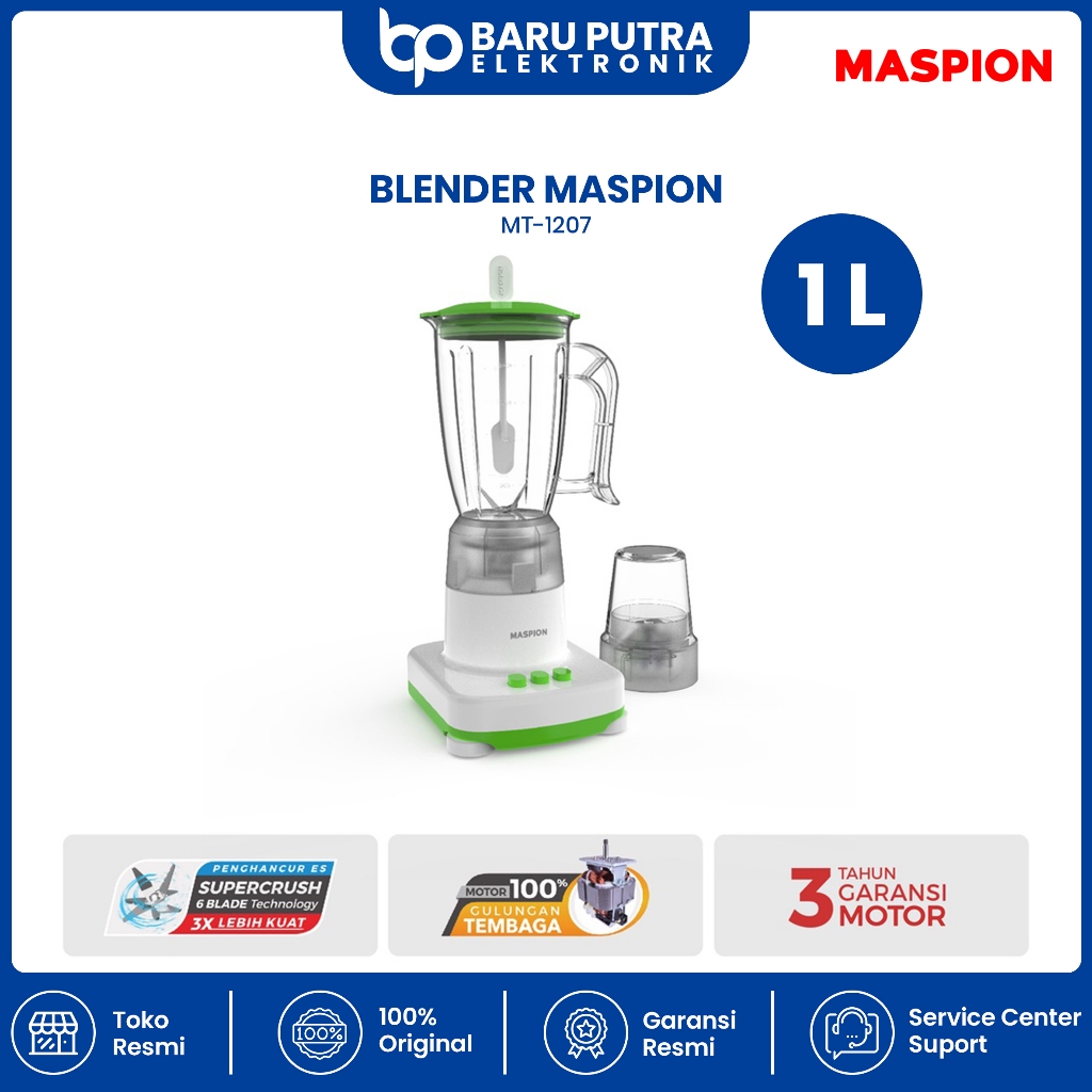 Jual BLENDER MASPION PLASTIK 2IN1 MT-1207 / BLENDER PLASTIK MASPION | Shopee Indonesia
