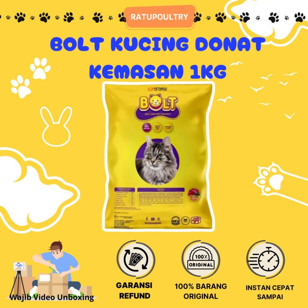 Jual BOLT DONUT PAKAN KUCING 1KG l FRESHPACK 800GR | Shopee Indonesia