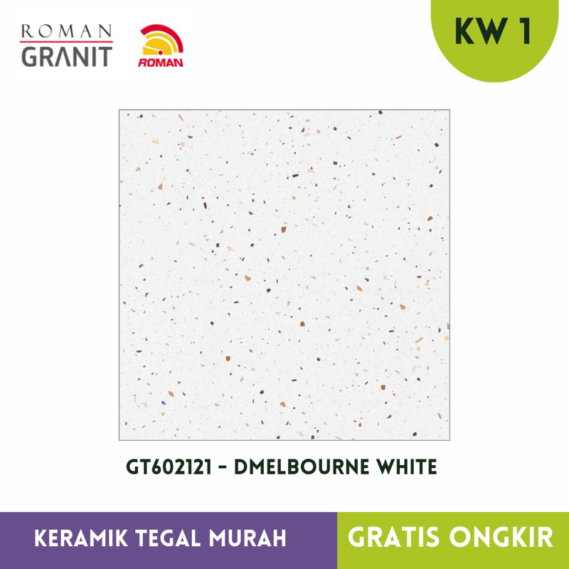 Jual Granit Roman GT602121R - dMelbourne White motif terazzo MATT KW1 ...