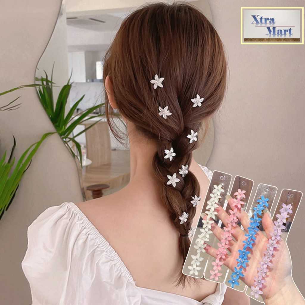 Jual XM - Jepit Rambut Bunga Kecil Isi 10 Pcs Jepitan Rambut Set isi 10 ...
