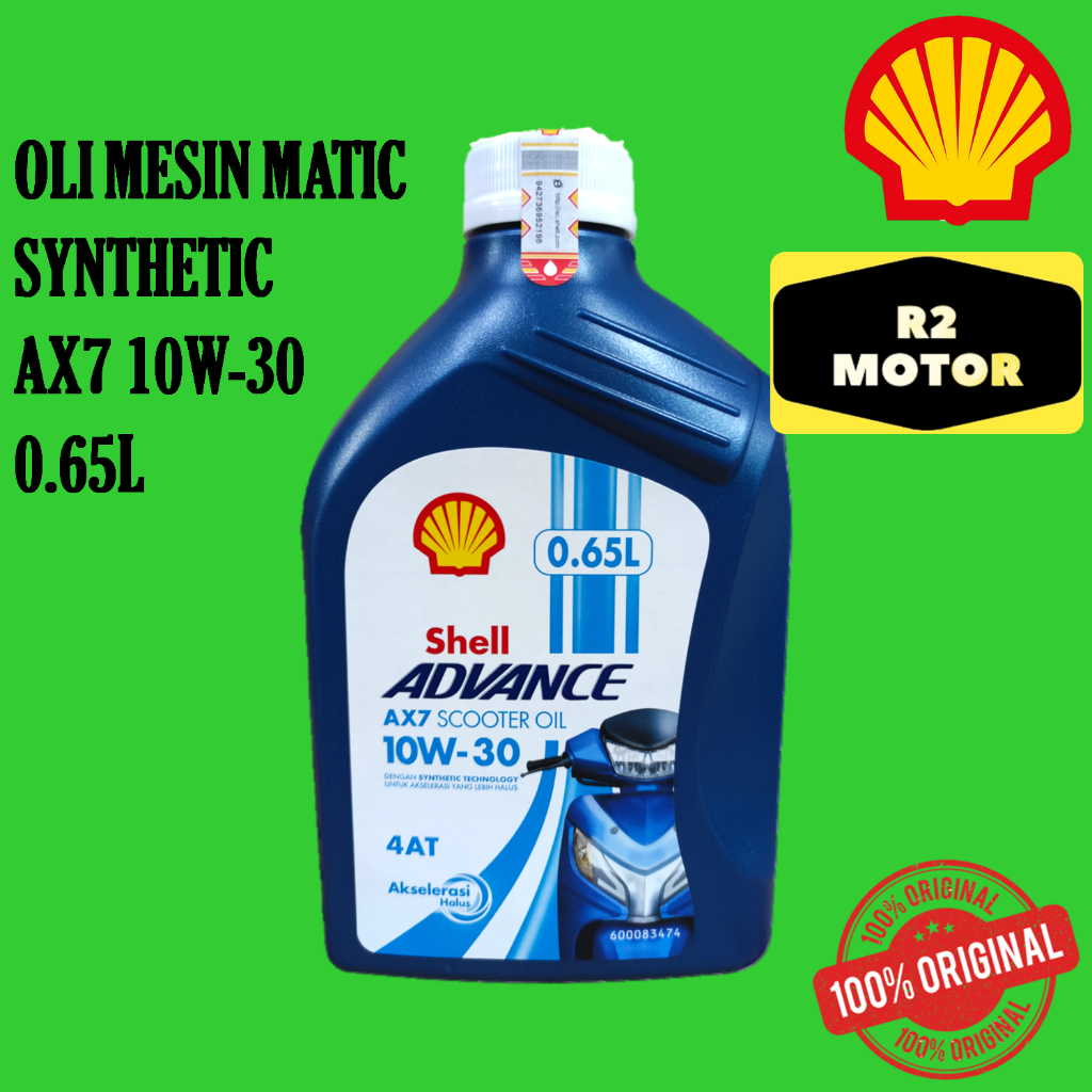 Jual OLI MESIN MOTOR MATIC SHELL ADVANCE AX7 10W-30 (0.65L) BEAT DELUXE ...