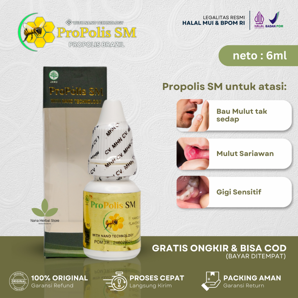 Jual ProPolis SM Obat Kumur Bau Mulut Tak Sedap Dan Sariawan Mulut ...