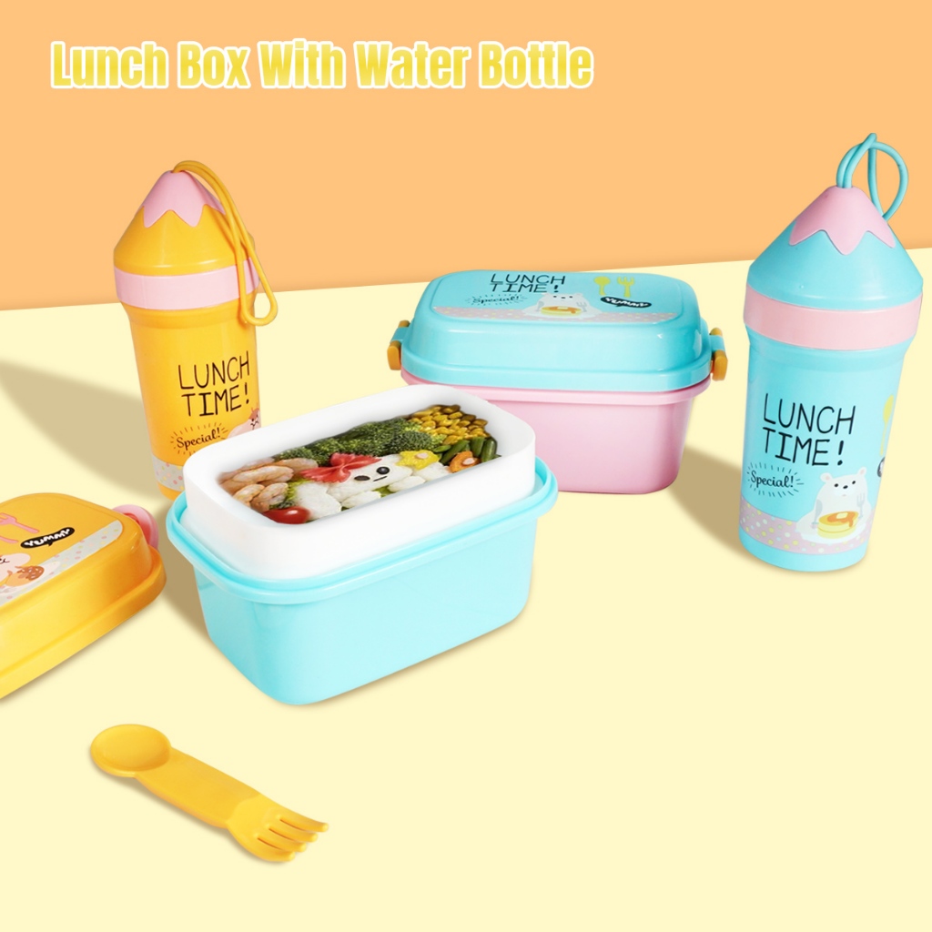 Jual Kotak Makan Lunch Box Anak Sekolah Lucu Lengkap Dengan Botol Minum / WL-117 | Shopee Indonesia