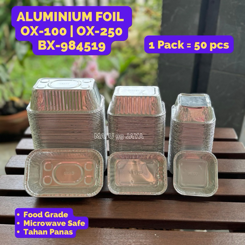 Jual (50 PCS) Aluminium Foil Tray OX-100 , Foil Tray OX-250 , Foil Tray BX-984519 (Badan Saja ...