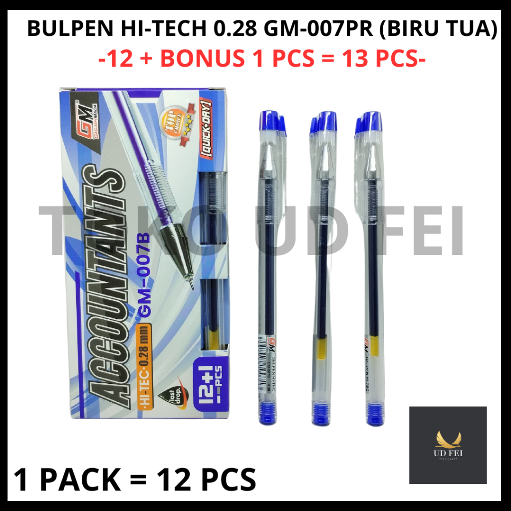 Jual (1 PACK = 12 PCS) Bulpen Hitech Gadjah mada/ Bulpen Hitech WARNA ...