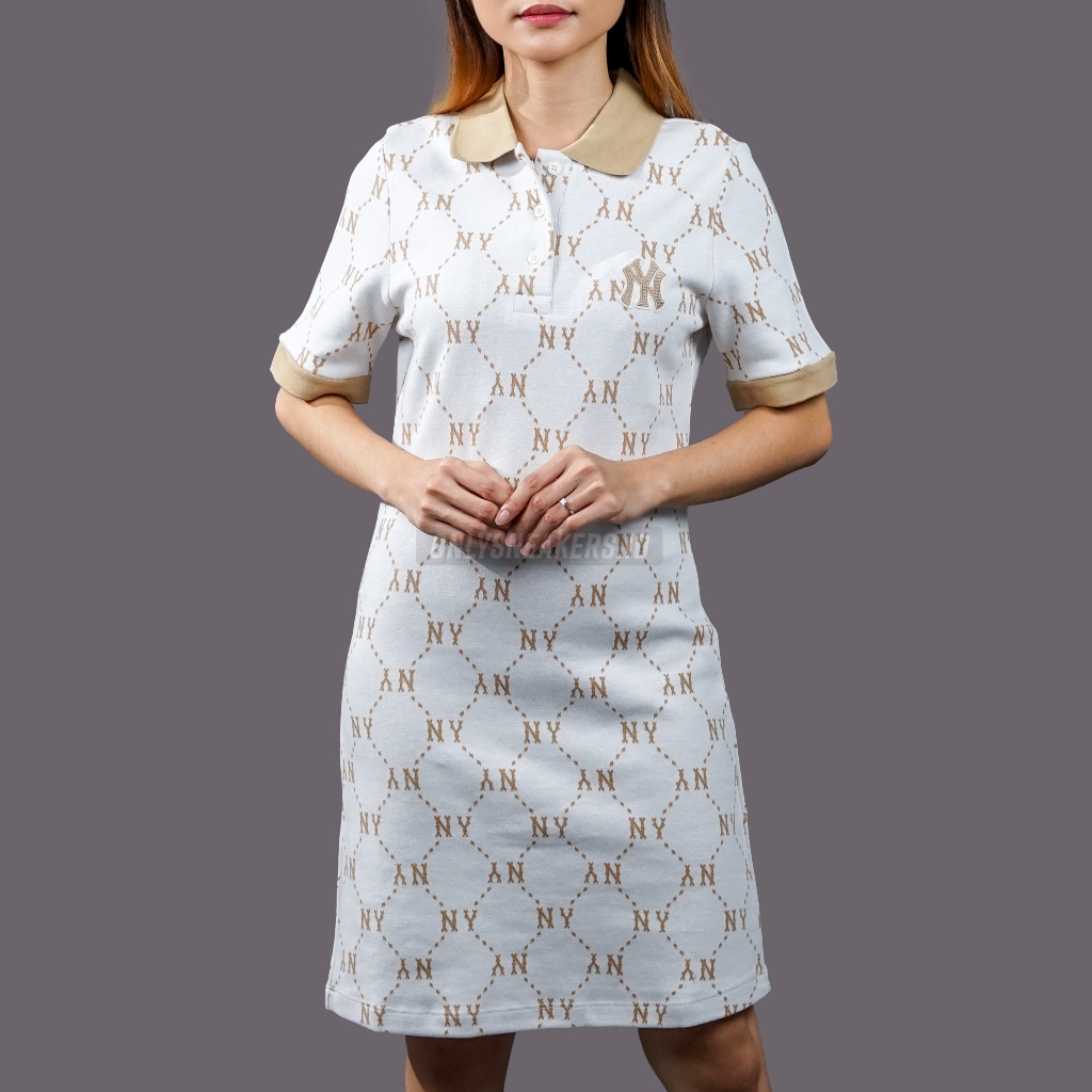 Jual MLB JACQUARD DIA MONOGRAM NEW YORK YANKEES WHITE DRESS | Shopee ...