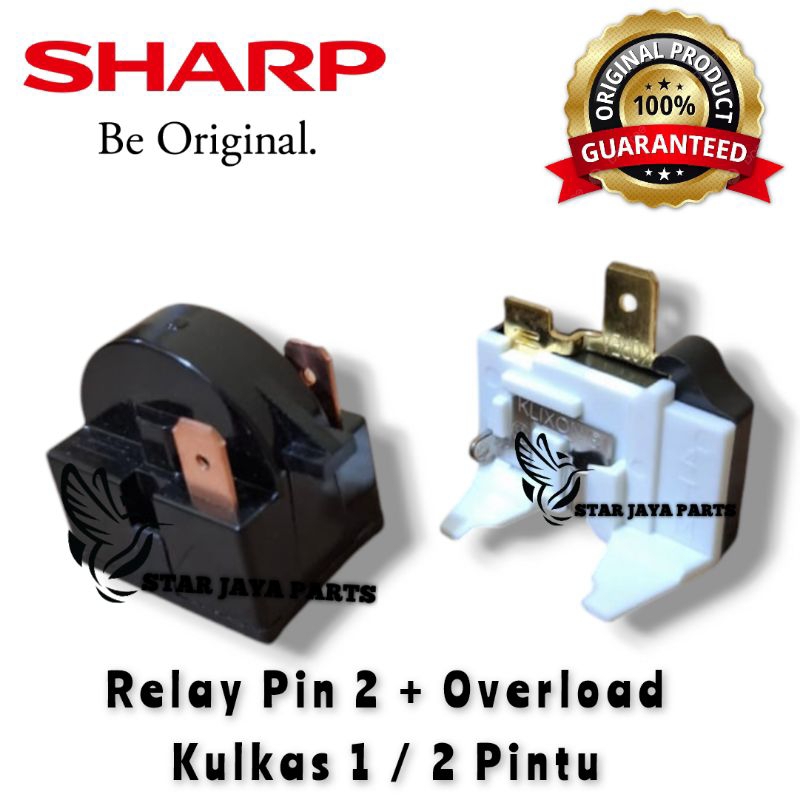 Jual [Relay Sharp] Set Relay 2 Pin + Overload Kulkas Sharp 1 Pintu / 2 ...