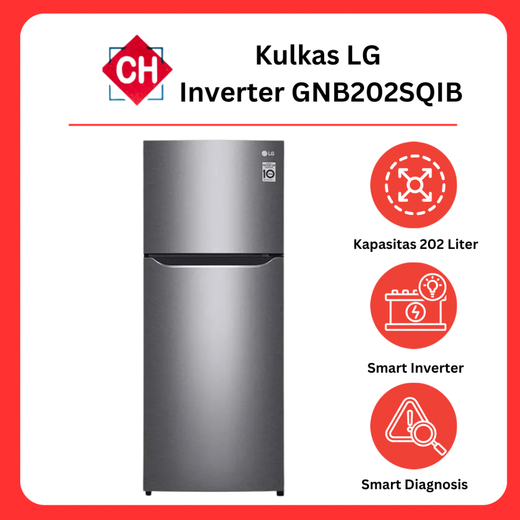 Jual Kulkas LG Inverter GNB2025SQIB Kulkas 2 Pintu Kapasitas 202 Liter ...