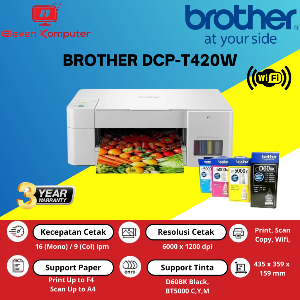 Jual Printer Brother DCP-T426W Print Scan Copy Printer Tangki Tinta ...