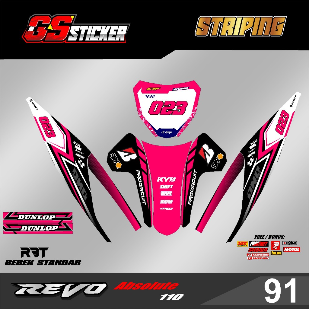 Jual STICKER STRIPING MOTOR RBT REVO ABSOLUTE RBT BEBEK MODIF SUPERMOTO ...