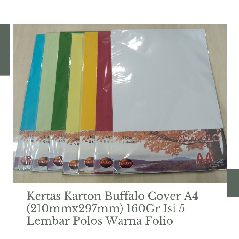 Jual Kertas Karton Buffalo Cover A4 (210mmx297mm) 160Gr Isi 5 Lembar ...
