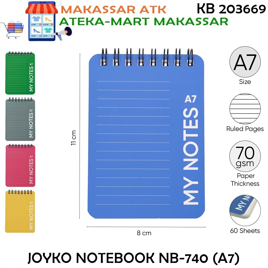 Jual [1PCS] JOYKO NOTEBOOK NB-740 BUKU CATATAN NOTES KECIL | Shopee ...