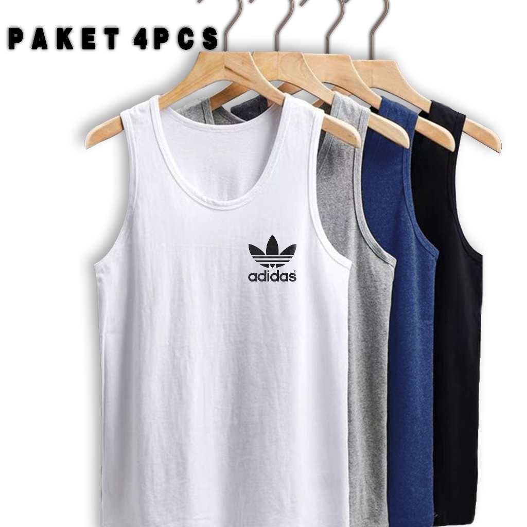 Jual Singlet Paket 4 Pcs Dewasa Kaos Singlet Pria Cotton Kaos Dalam ...
