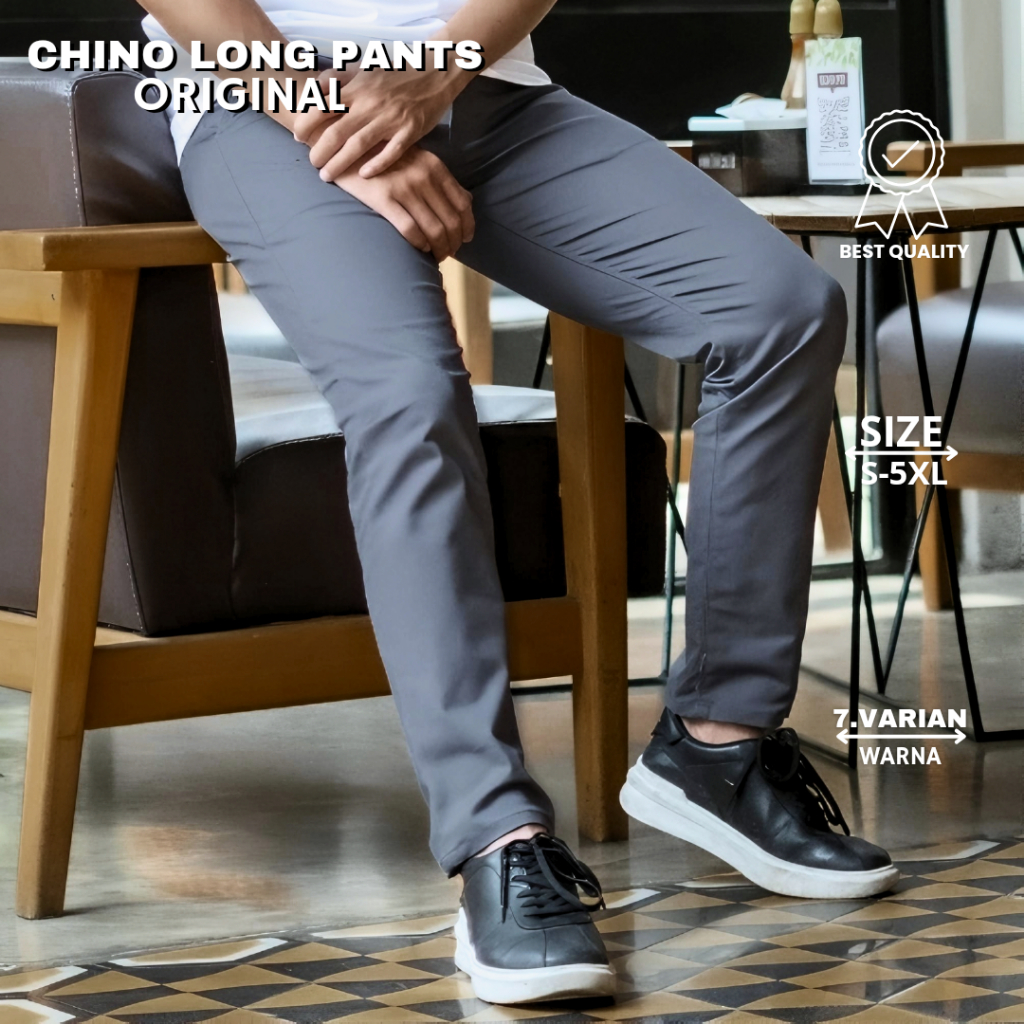 Jual Celana Chino Panjang Original - Celana Panjang Pria Chino Long Pants Size S-5XL DEGOM ...