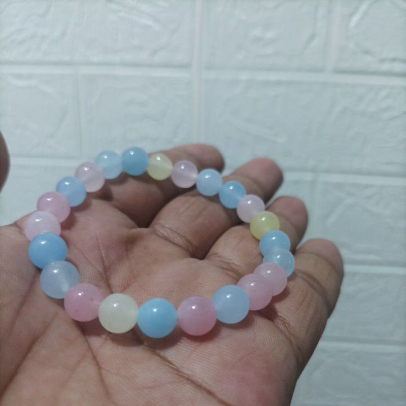 Jual gelang batu natural giok / ruby morganite 8mm | Shopee Indonesia