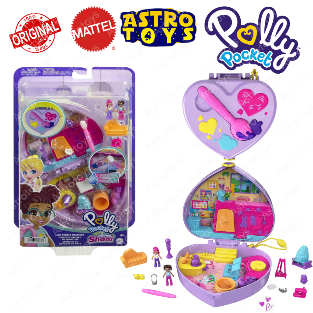 Jual Mattel Polly Pocket Shani Art Studio Compact Playset Original ...