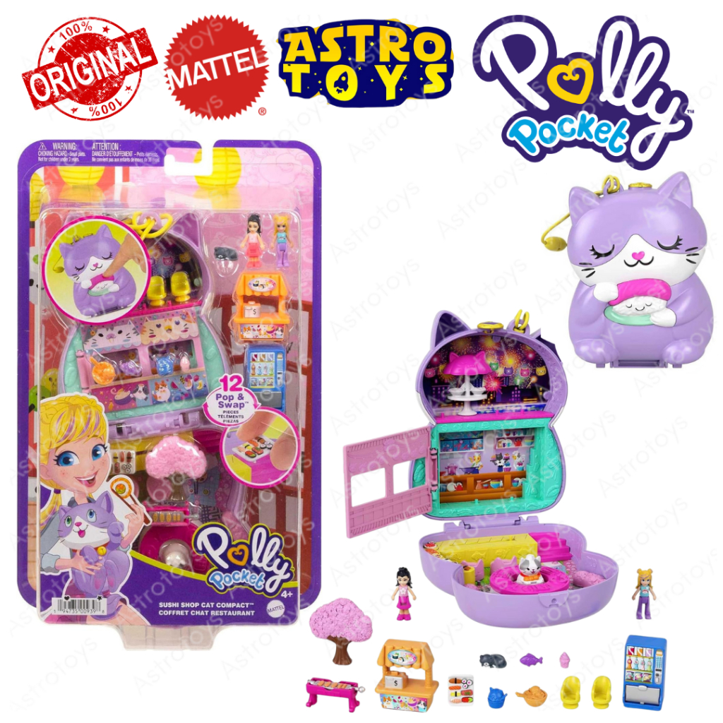 Jual Mattel Polly Pocket Zen Cat Restaurant Compact Playset Original ...