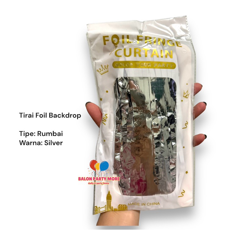 Jual (SILVER) Tirai Backdrop Foto Dekorasi Rumbai/ Foil Latar Foto ...