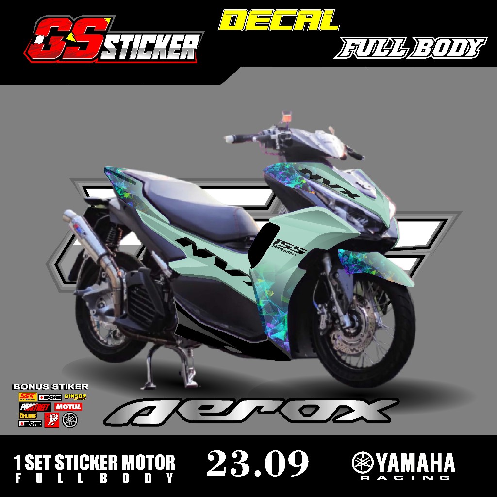 Jual COD Decal terbaru decal sticker Aerox 155 NEW Connected FULL BODY ...