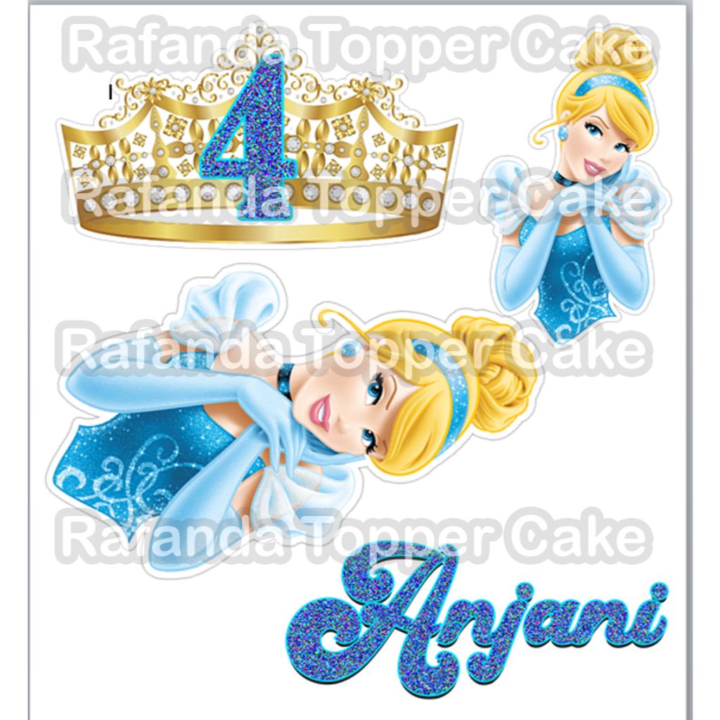 Jual Topper kue ulang tahun karakter tema cinderella princess toper ...