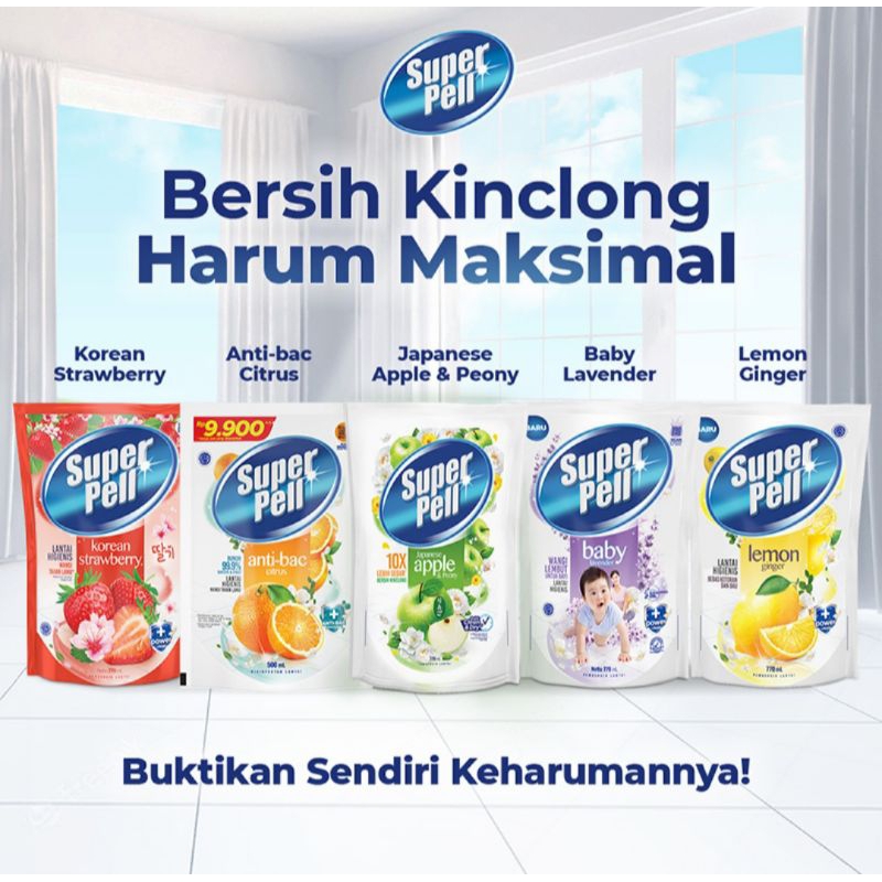 Jual SUPER PELL PEMBERSIH LANTAI 500-750-770 ML | Shopee Indonesia