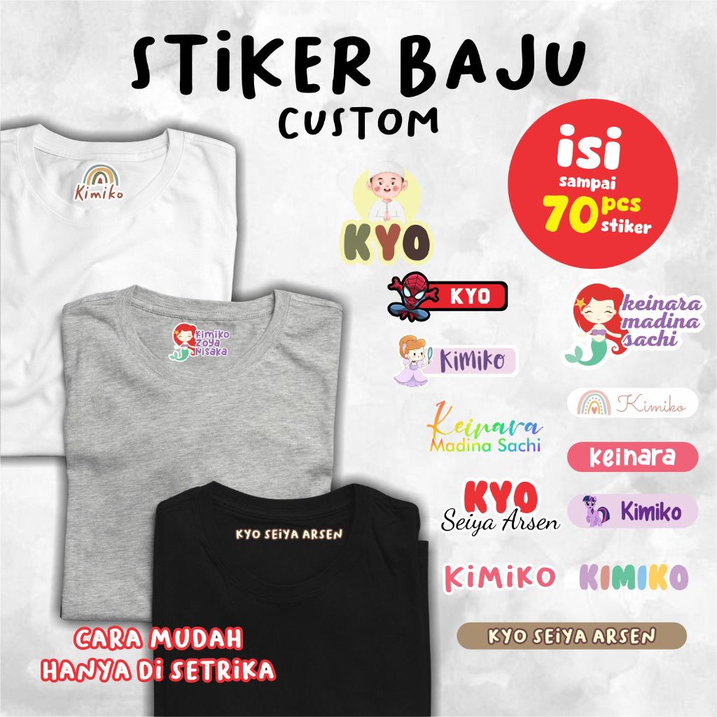 Jual STIKER BAJU / LABEL NAMA / STIKER KAIN / SABLON SETRIKA | Shopee ...