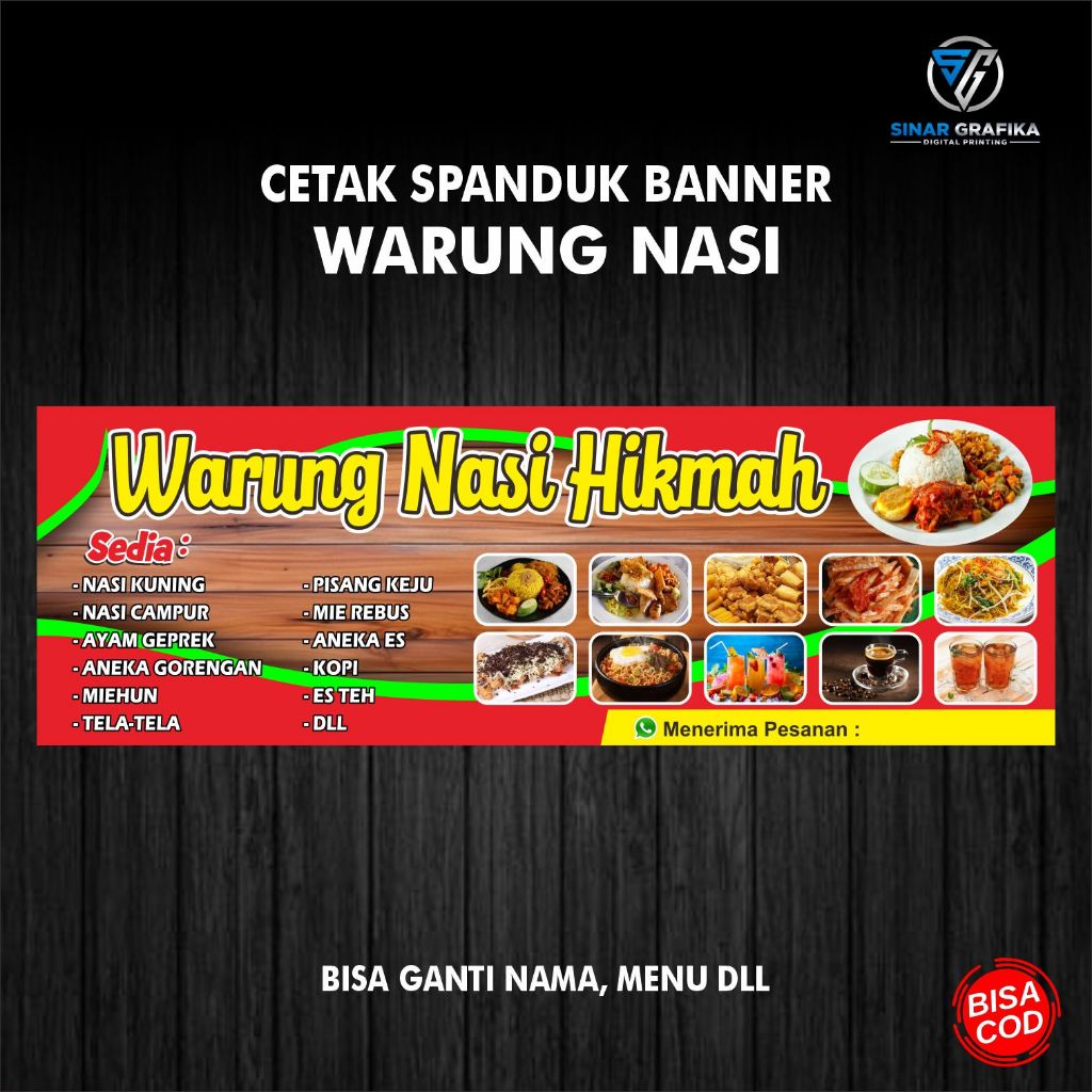Jual Spanduk Warung Makan/Banner Kedai/Banner Usaha Makanan Murah/FREE ...