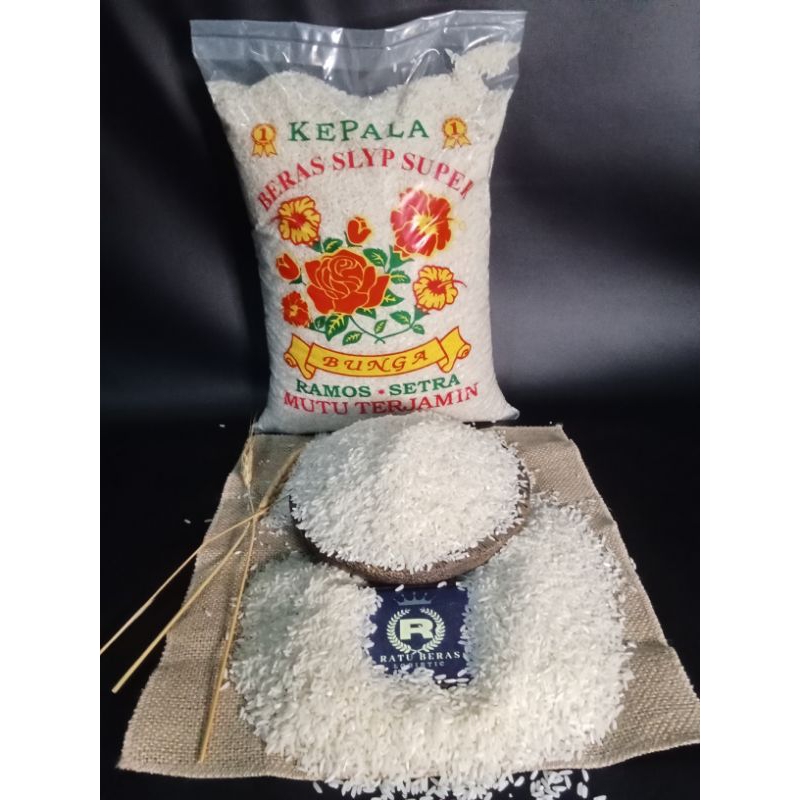 Jual BERAS CAP BUNGA 5 KG SETRA RAMOS SLYP SUPER | Shopee Indonesia