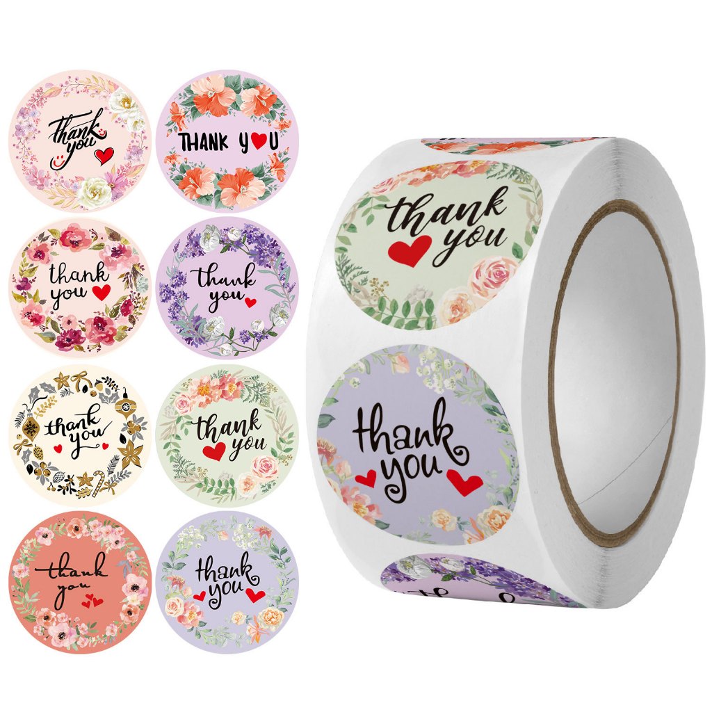 Jual [ STICKER ROLL THANK YOU ] Sticker Label Roll Thank You, Sticker ...