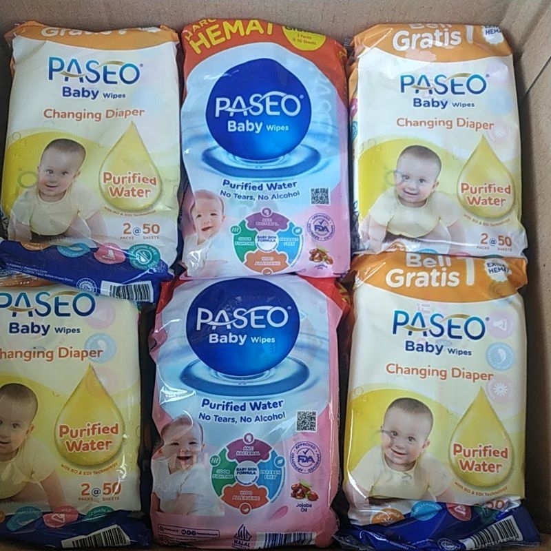 Jual Tisu Basah Paseo 6 Pack 50 Sheets (3 Bundle) Jatim | Shopee Indonesia