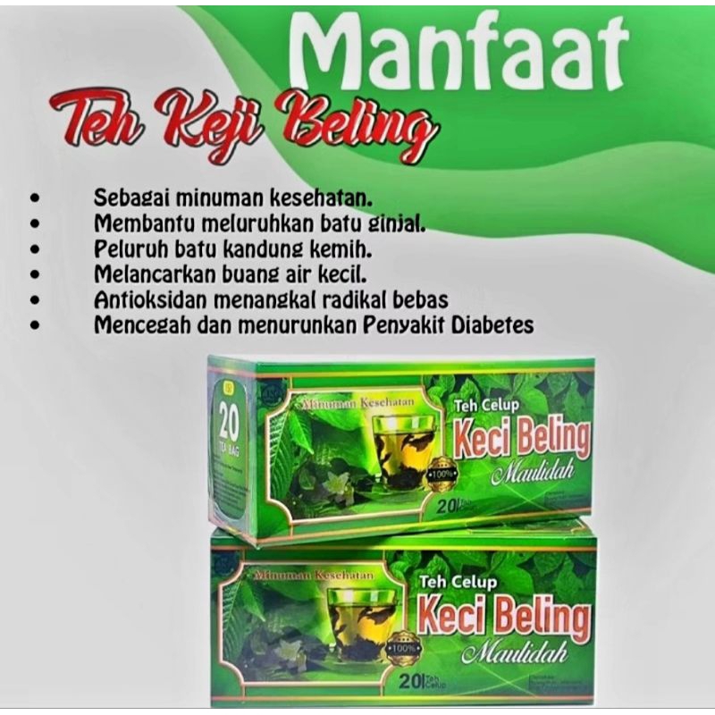Jual TEH CELUP HERBAL DAUN KECI BELING MAULIDAH atasi BATU GINJAL 20 ...