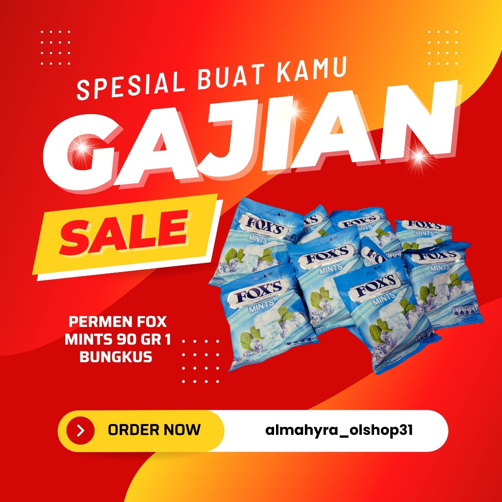 Jual Permen FOX Mints 90 gr 1 bungkus fox's kristal bening mint bag ...