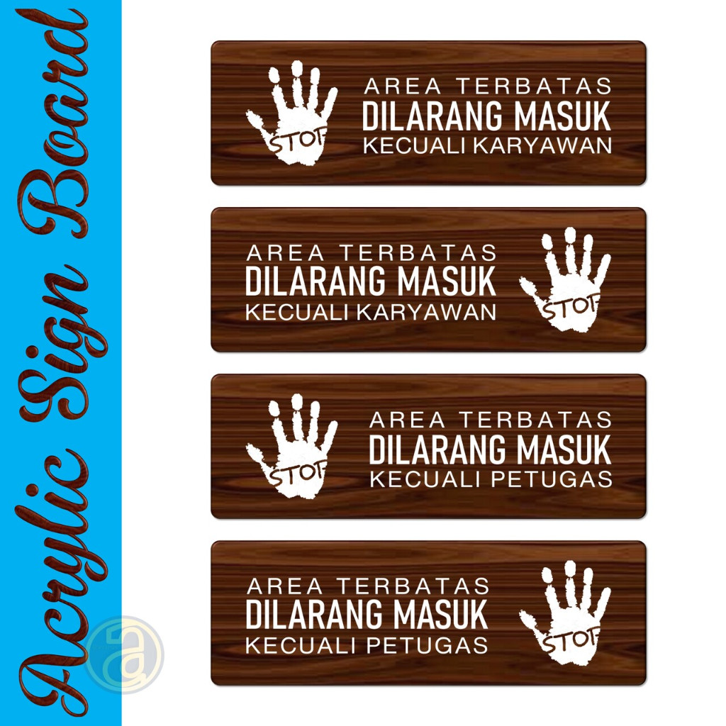 Jual Papan Tanda Tulisan DILARANG MASUK Akrilik 10x30cm - Rambu Area ...