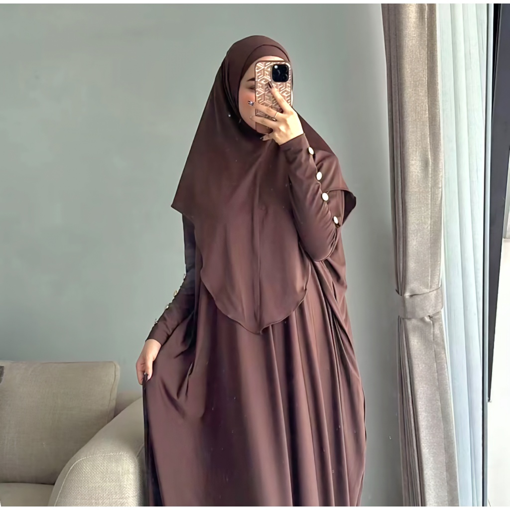 Jual EKSKLUSIF AYUUSET Setelan Abaya Batwing abaya set Wanita + Jilbab, Model One Set, Ukuran ...