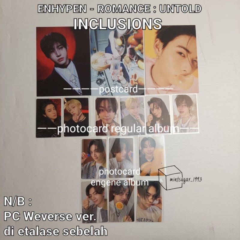 Jual [ READY STOCK INCLUDE PACKING ] Photocard Enhypen - Romance ...