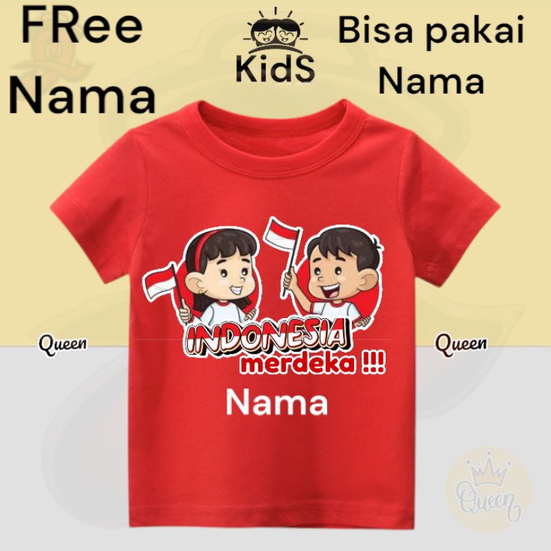 Jual Kaos Kemerdekaan Anak anak Indonesia Merdeka couple usia 1-12tahun ...