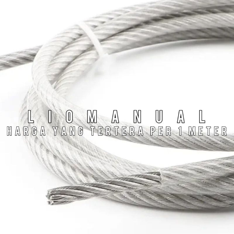 Jual 8 MM tali kawat seling lapis plastik bahan galvanis pvc 1 meter | Shopee Indonesia