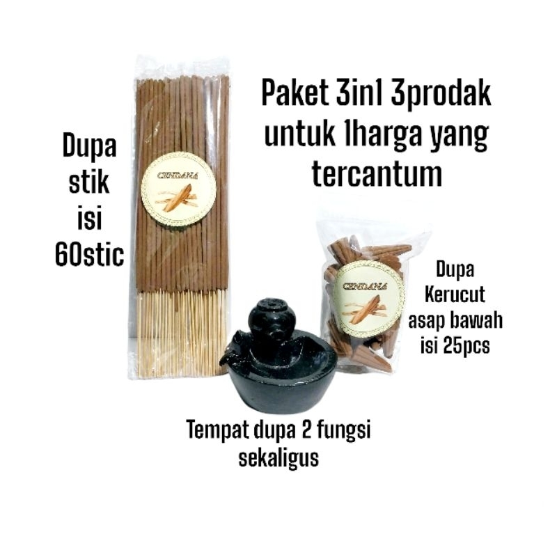 Jual dupa stik isi 60 dan dupa kerucut isi 25 plus tempat dupa kendi ...